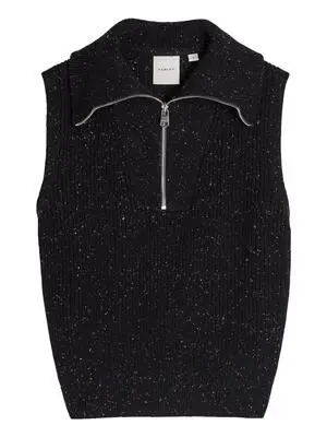 Varley Hally Half-zip Ribbed Vest - Black