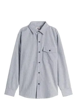 RANDY'S GARMENTS Randy’s Garments 1 Pocket Shirt - White/indigo Stripe Denim
