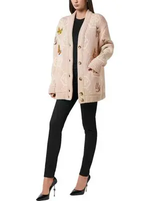 Philipp Plein Embroidered Cardigan - Neutrals