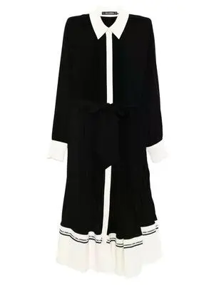 Karl Lagerfeld Logo-print Pleated Dress - Black