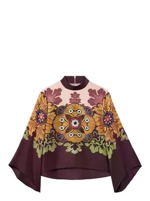 La DoubleJ Floral-print Long-sleeve Blouse - Red