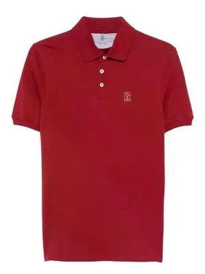 Brunello Cucinelli Logo-embroidered Polo Shirt Red