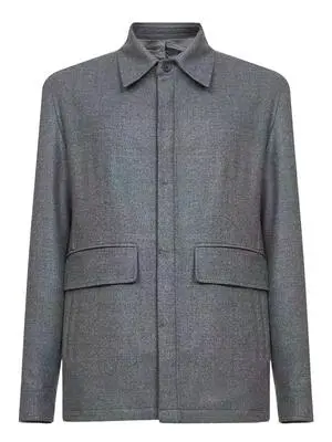D4.0 Flap-pockets Shirt Jacket - Grey