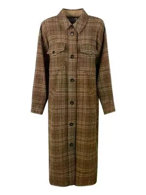 MARANT ETOILE Check Pocket Coat - Brown