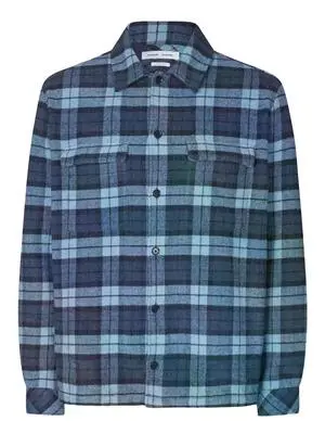 SAMSOE SAMSOE Sacastor Plaid Pocket Overshirt - Blue