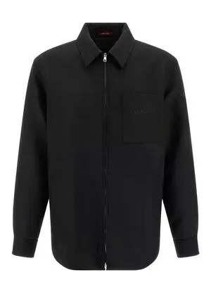 Gucci Twill Logo-lettering Overshirt - Black
