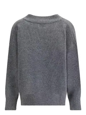 MADELEINE THOMPSON V-neck Balthus Sweater - Grey