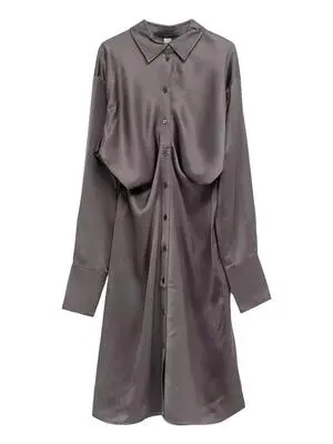 TOTEME Buttoned Midi Shirt Dress - Grey