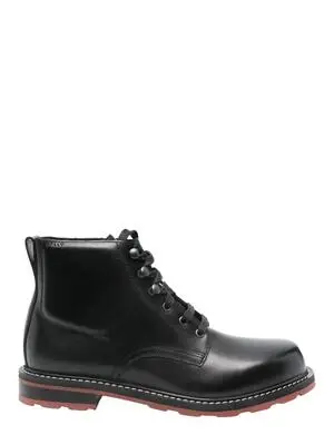 Bally Leather Biker Boots - Black
