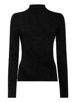 Philipp Plein Logo-pattern Turtleneck Sweater - Black