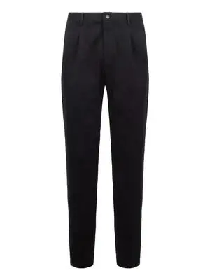 SLOWEAR Cotton Trousers With Zip And Button Closure - Black