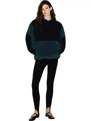 SKIMS Teddy Oversized Half Zip Pullover - Dark Teal