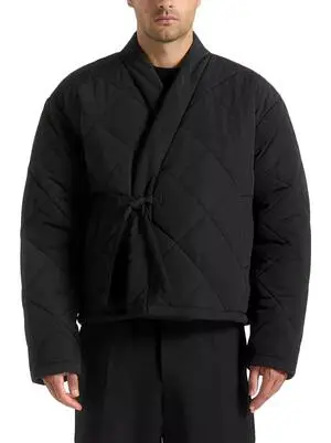 Manière De Voir Quilted Wrap Jacket - Black