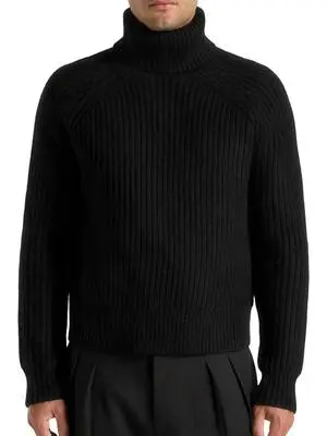 Manière De Voir Rudy Roll-neck Chunky-knit Sweater - Black