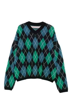 STOCKHOLM SURFBOARD CLUB Argyle-Pattern Wool Sweater