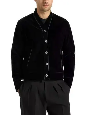 Manière De Voir Contrast-piping Velvet Jacket - Black