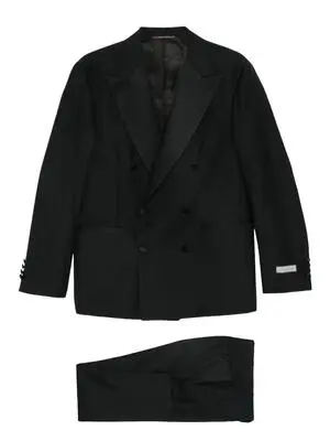 Canali Double-breasted Suit - Black