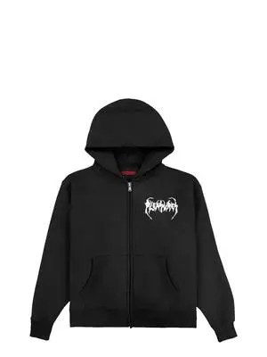 PLEASURES Graphic Zip Hoodie - Black