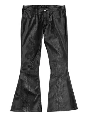 Junya Watanabe Snakeskin-effect Flared Trousers - Black