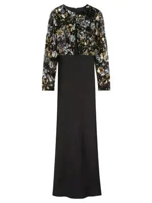 Max Mara Sequin-embellished Maxi Dress - Black