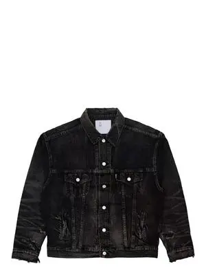 Junya Watanabe Distressed-Finish Denim Jacket Black