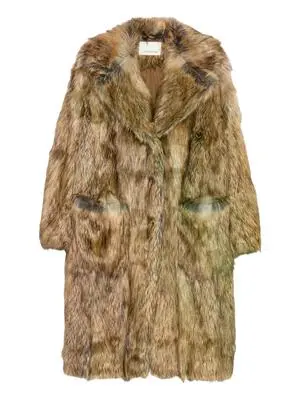 THE FRANKIE SHOP Rella Faux Fur Coat - Brown