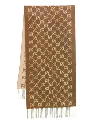 Gucci Gg Supreme-pattern Scarf - Brown