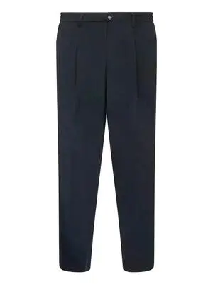 D4.0 Elasticated-waistline Trousers - Blue
