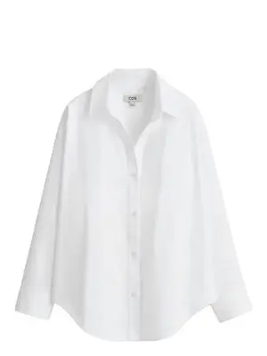 Cos Open-Collar Cotton Shirt White