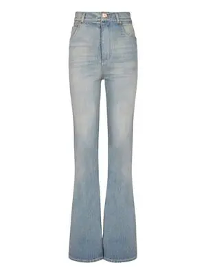 Balmain Jeans With Logo Appliqu - Blue