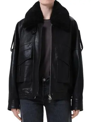 AGOLDE Avril Leather Jacket - Black