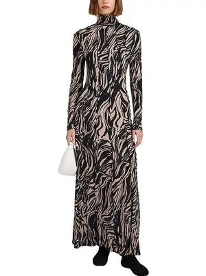 Proenza Schouler White Label Mabel Marble Jersey Maxi Dress - Fawn Multi