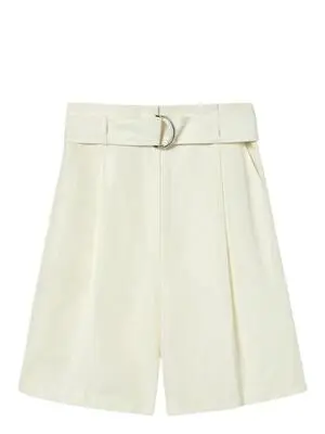 LILYSILK Silk-Linen Blend Bermuda Shorts
