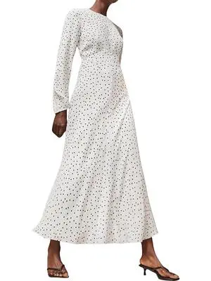 RO & ZO Polka Dot Tie Back Dress - White