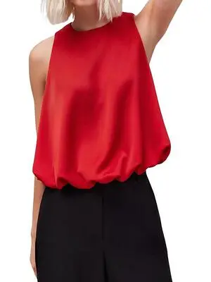 RO & ZO Sleeveless Bubble Hem Top Red