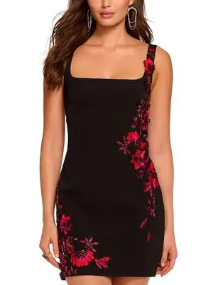 Ramy Brook Tina Embellished Mini Dress - Black Garden
