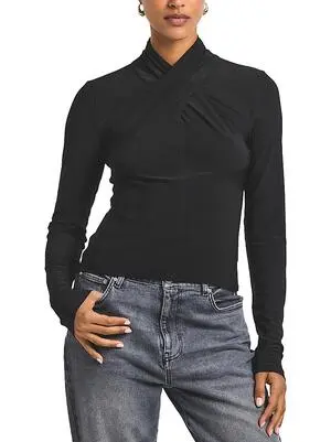 Derek Lam 10 Crosby Krini Crossover Top - Black