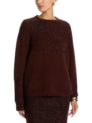 Fabiana Filippi Wool Blend Sequin Intarsia Knit Sweater - Ebano