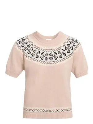 FRAME The Short-sleeve Cashmere Sweater - Pink Sand