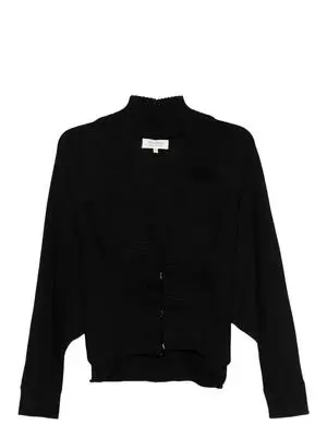 PSOPHIA Ribbed Knit Buttoned Cardigan - Black