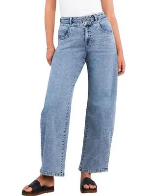 HINT OF BLU Abigail Double Waist Relaxed Straight Leg Jeans