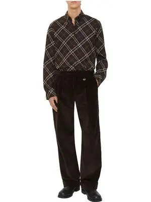 Burberry Relaxed Fit Corduroy Trousers - Clove Brown