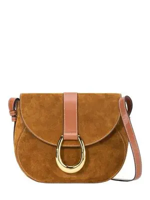 Staud Suede Saddle Crossbody Bag - Tan