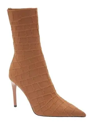 Steve Madden Midnite Knit Stiletto Bootie - Tan Croc