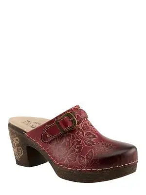 SPRING STEP SHOES Calliroe Platform Clog Dark Red Multi