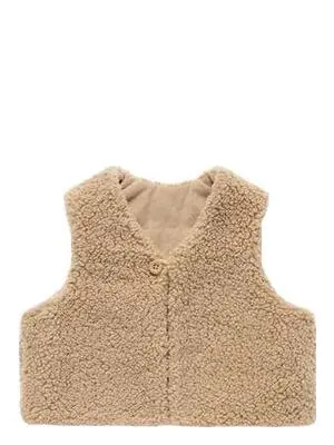PUREBABY Shearling Reversible Vest - Mushroom