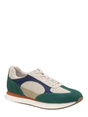 Johnston & Murphy Chase Perforated Sneaker Green/beige/navy Suede