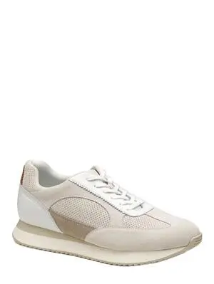 Johnston & Murphy Chase Perforated Sneaker White Suede/full Grain