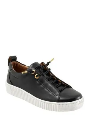 Eos Platform Leather Slip-on Sneakers - Black