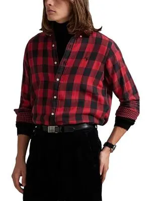 Polo Ralph Lauren Classic Fit Check Cotton Twill Button-down Shirt - Red/black